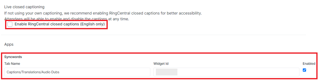 How to add captions and audio translations to RingCentral (widget)